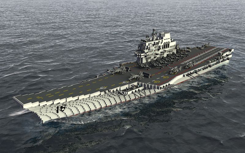 用Minecraft还原辽宁号航空母舰