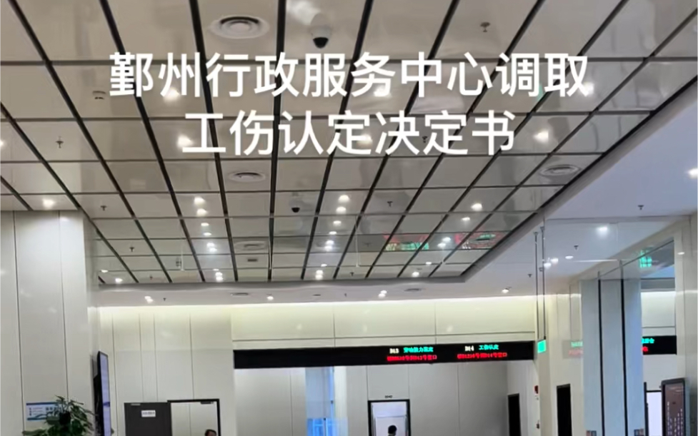 鄞州行政服务中心调取工伤认定决定书