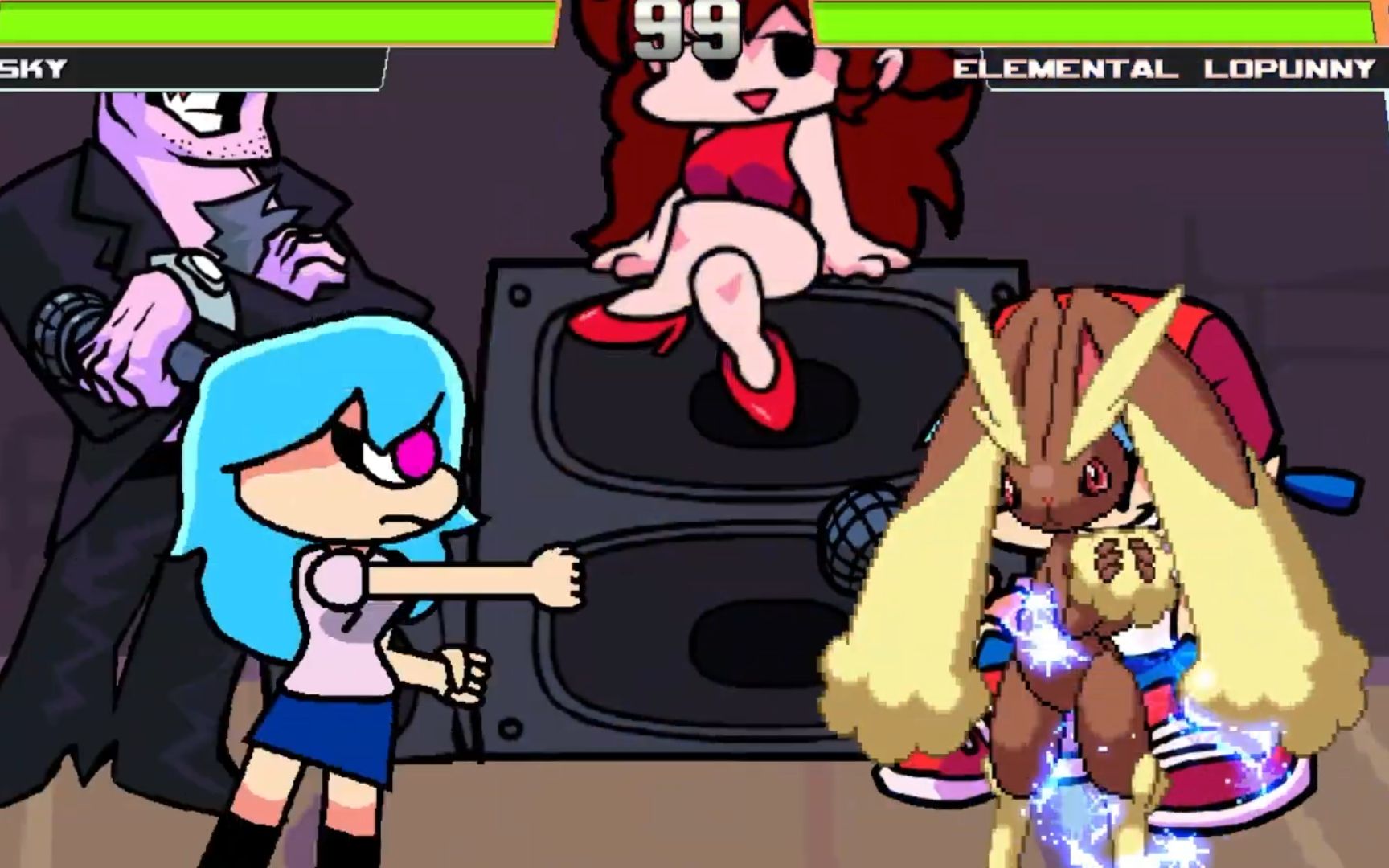 周五夜放克游戏 对决模式使用长耳兔对战sky