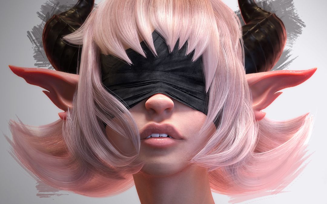 【zbrush基础教程】细微调整,头发制作和调整,脸部结构微调,皮肤打磨