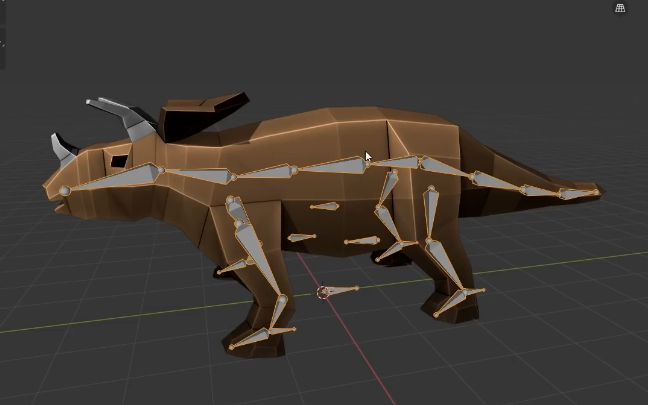 blender 恐龙建模 动物建模 骨骼绑定