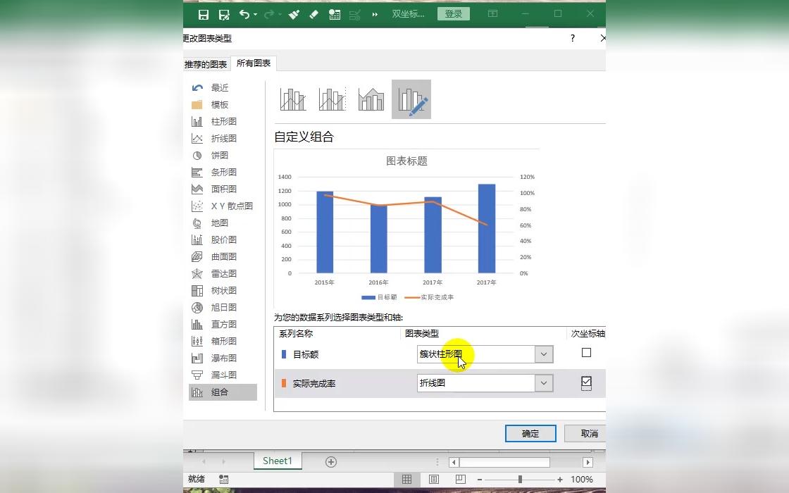 Excel双坐标图表设计