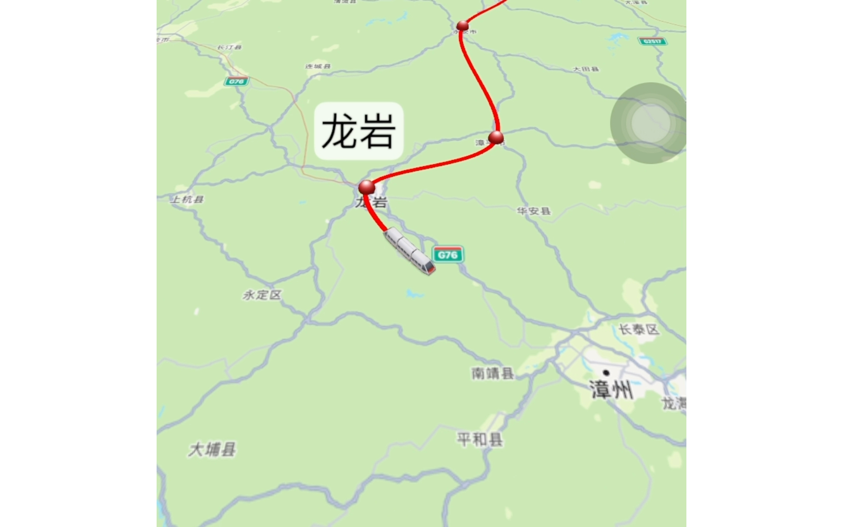 上海虹桥到厦门北G1651列车运行