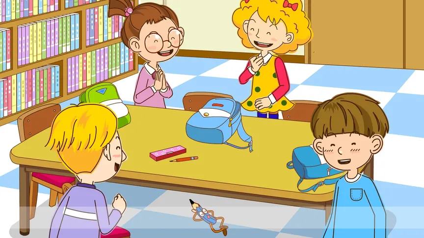 [33B英语启蒙:InOnUnder] Where is my pencil Its on the chair