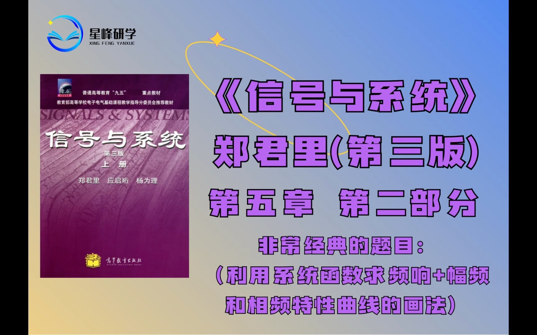 《信号与系统》(第三版)郑君里 第五章第二部分:非常经典的题目(利用...