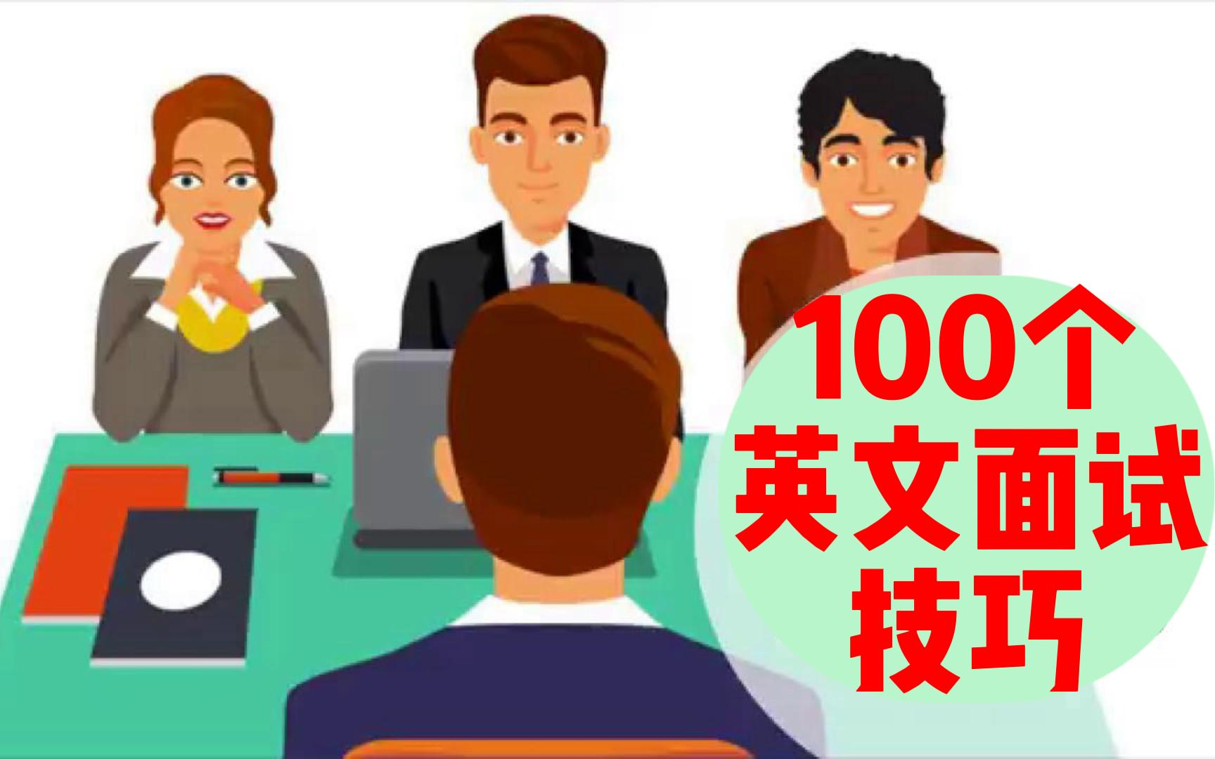 【100集】100个英文面试问题和技巧——英语听力口语单词语法