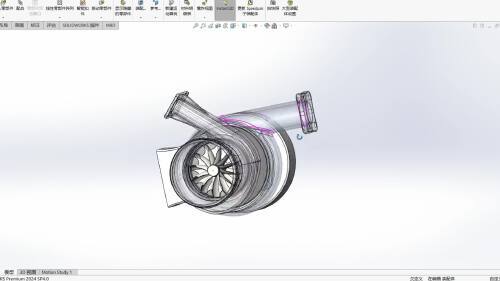汽车涡轮增压器模型三维建模图纸