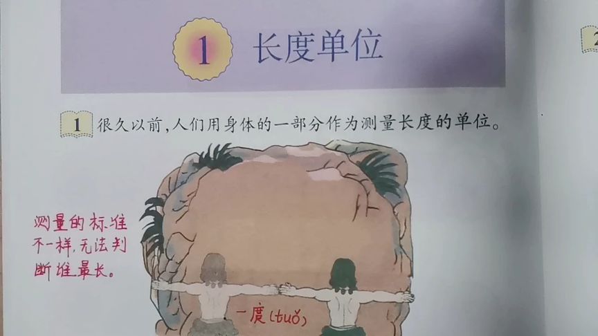小学数学人教版二上第一单元—长度单位 课本内容讲解