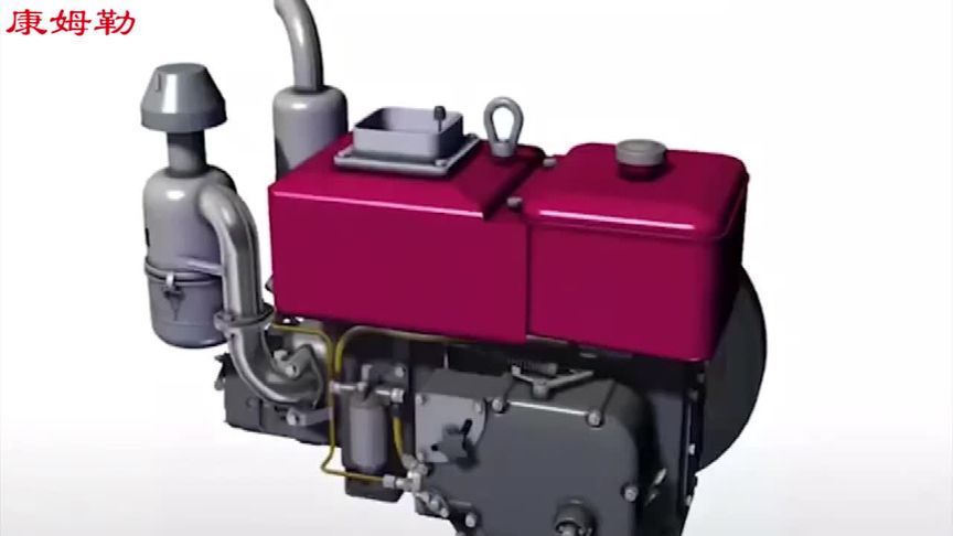 商场专用发电机组 国产单杠柴油发动机工作原理 三维动画