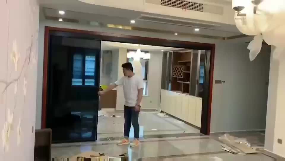 四联动,窄边框吊轨推拉门#洛阳隔热门窗
