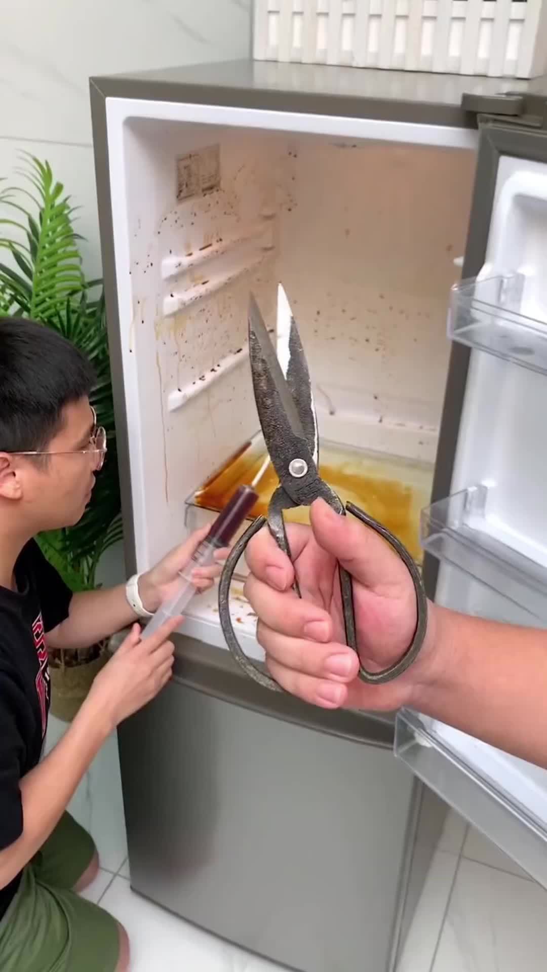 家里冰箱经常结冰有异味的肯定是排水孔堵住了,用这个疏通器疏通