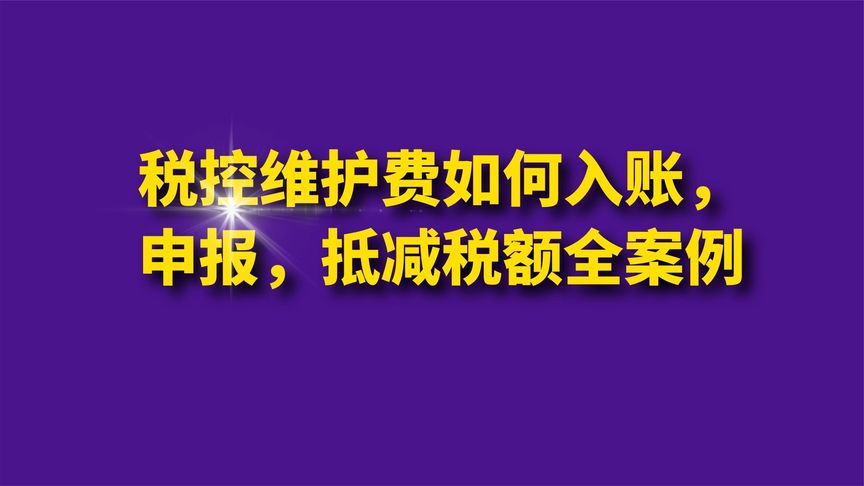 税控维护费如何入账,申报,抵减税额全案例