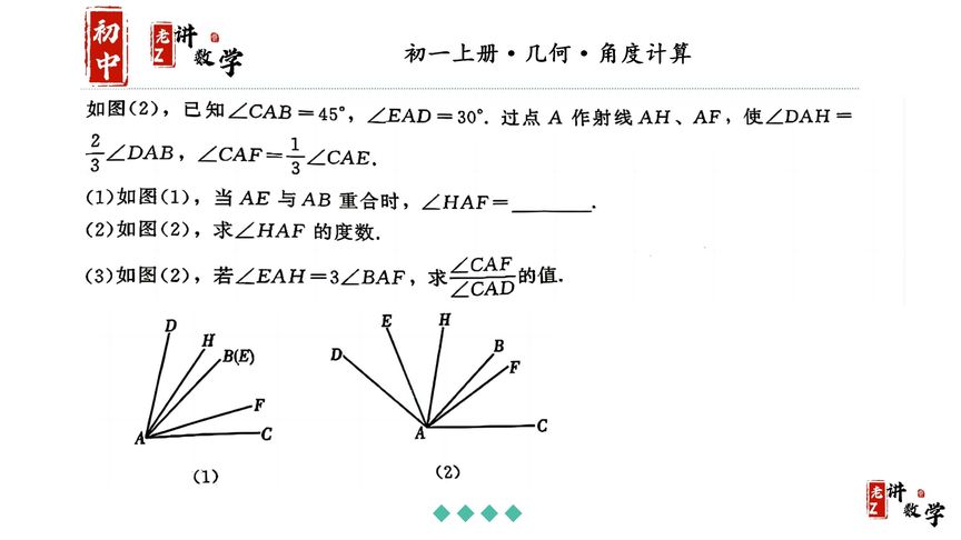 初一数学几何部分重点题型:学会这个技巧,轻松解决角度计算问题