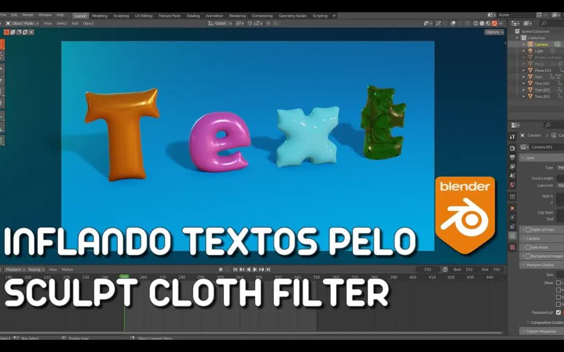 iBlender中文版插件 Blender 3D - 生成 膨胀文本、单词或字体的简单...