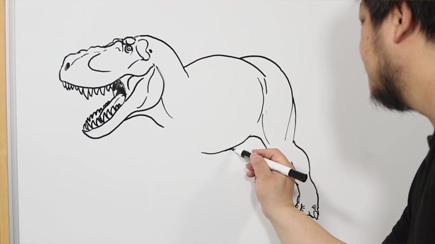 零基础学会画恐龙,小朋友们来跟赵闯叔叔学画霸王龙,还能长知识