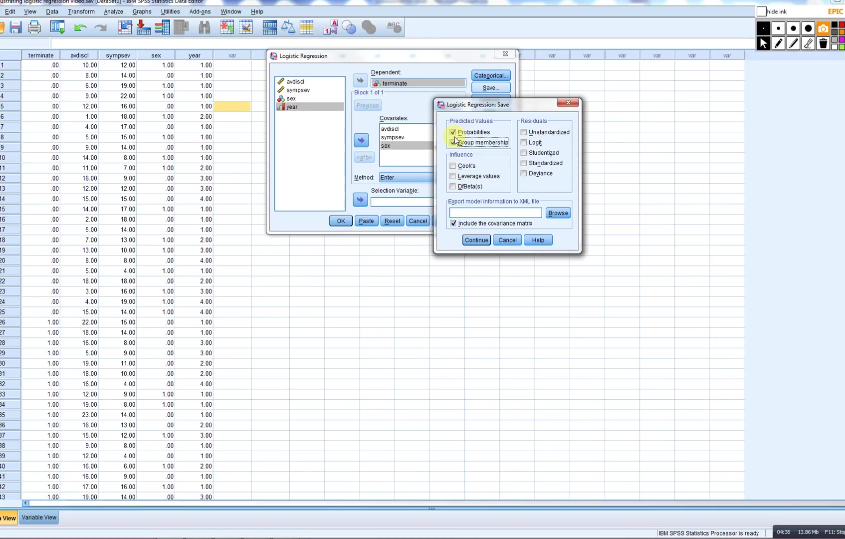 如何用SPSS做二元逻辑回归? | Binary logistic regression using SPSS