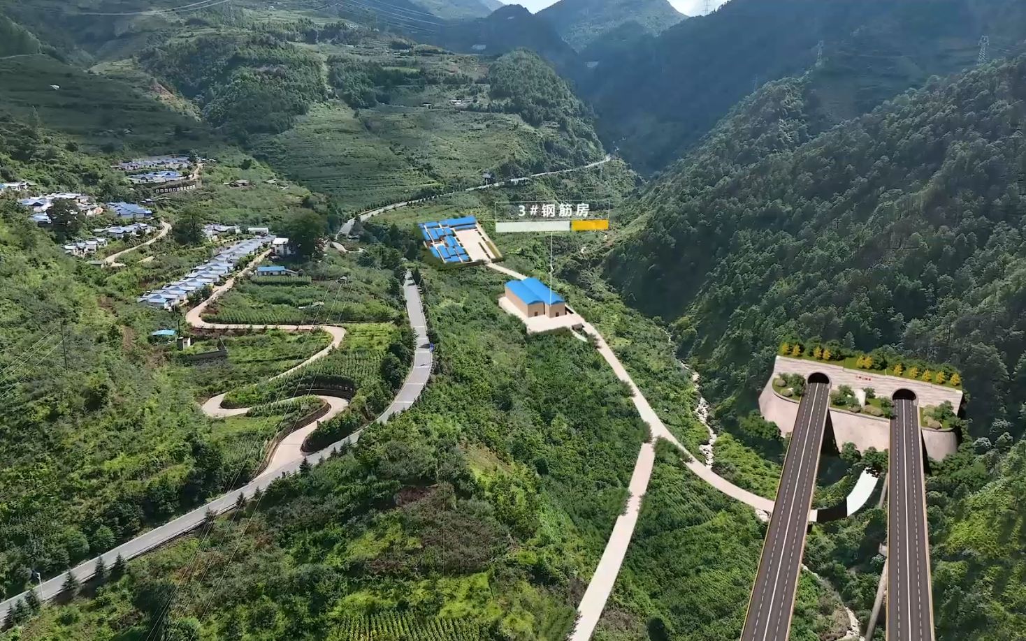 三维工程桥梁隧道实景合成动画航拍视频工程汇报3D制作