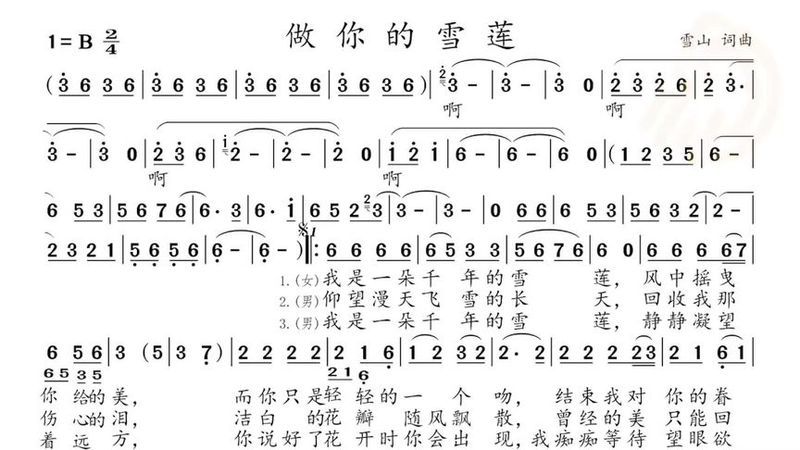 《做你的雪莲 》 动态谱伴奏 业余爱好 乐器演奏 电吹管演奏