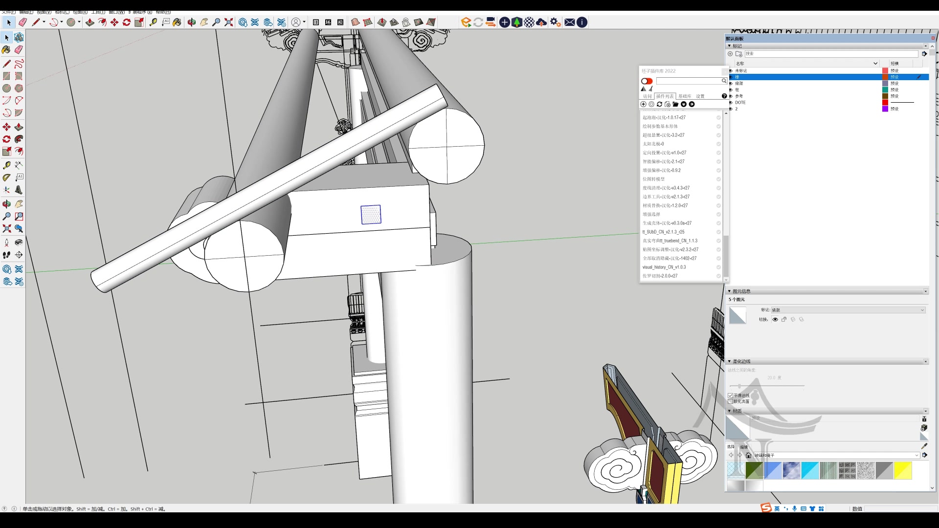 古建建模速览(9)二柱一间一楼不出头式牌楼