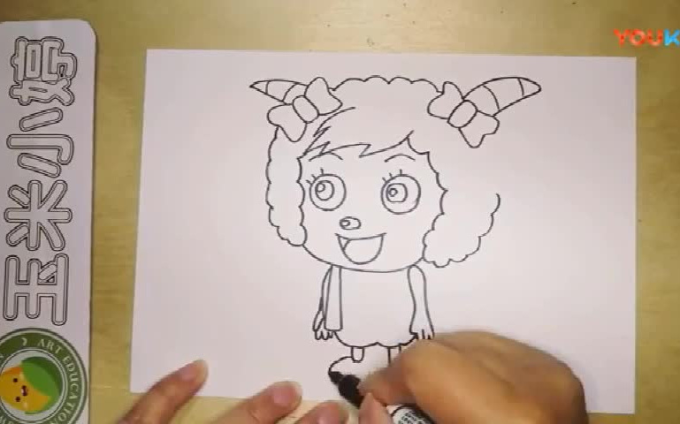 简笔画《喜羊羊与灰太狼》美羊羊