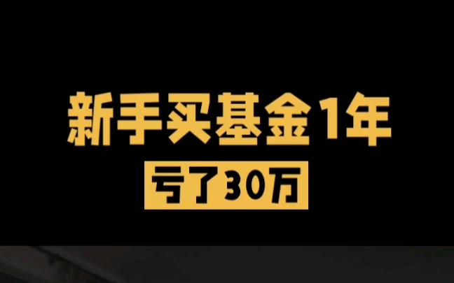 新手买基金1年,亏了30万…