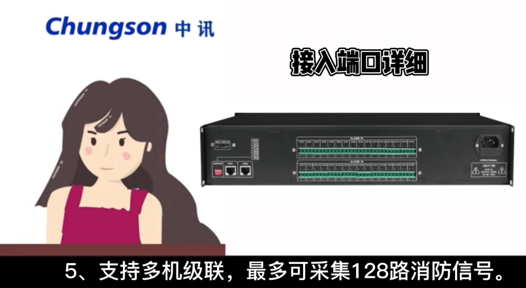 中讯智能时程广播系统设备CS-5050受控消防报警信号采集器介绍及...