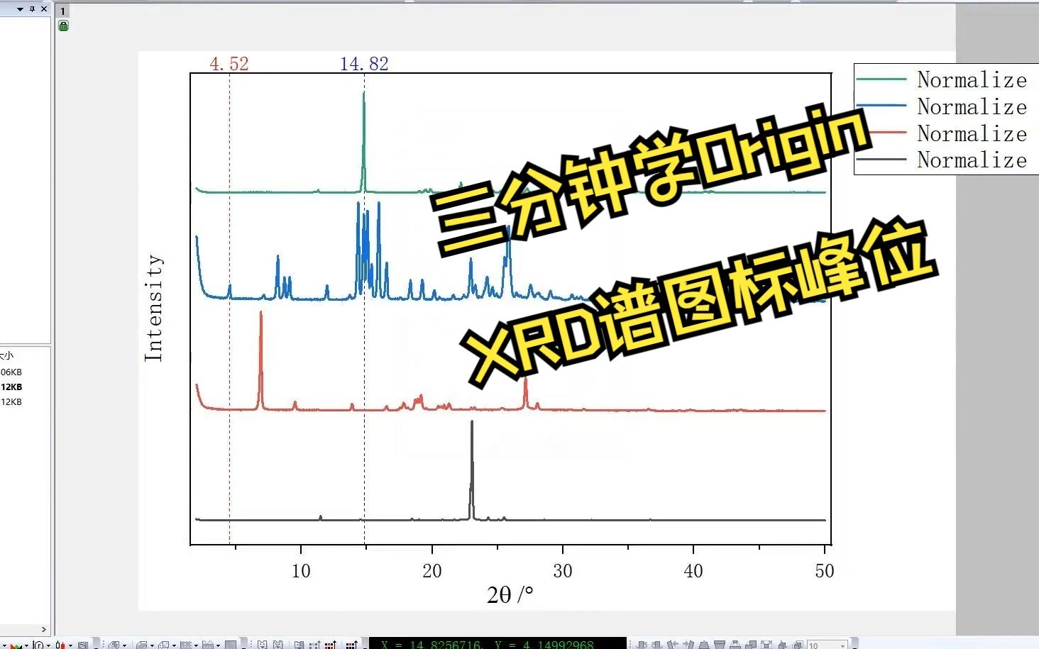 如何用Origin对XRD谱图标峰