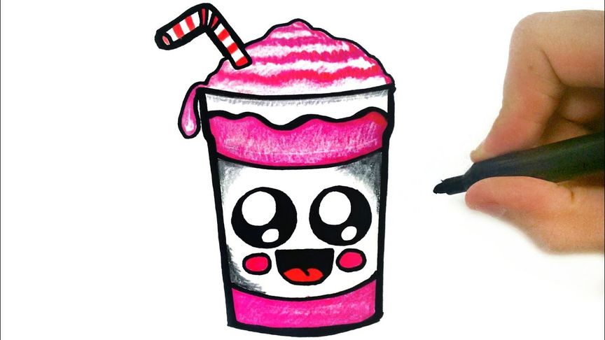 儿童简笔画:可爱粉红杯子画画