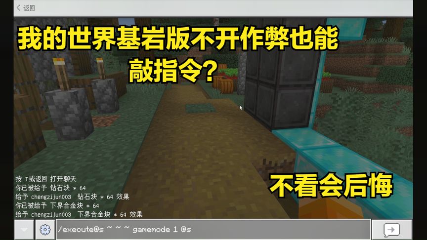 【我的世界超级干货】基岩版不开作弊使用所有指令,不看会后悔