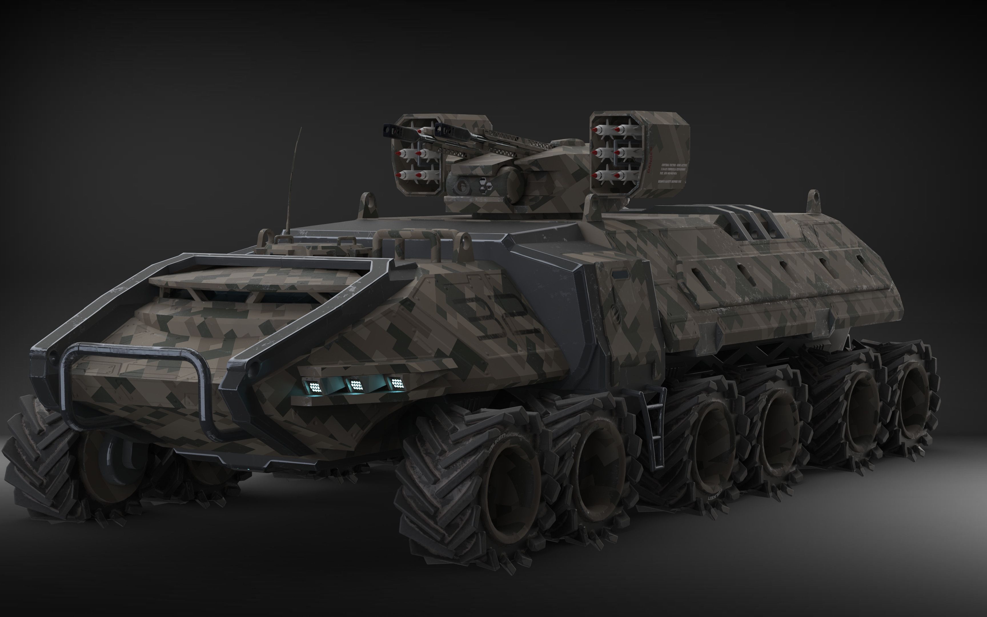 3DMAX建模:3D重型装甲车模型制作全过程--零基础游戏载具场景建模