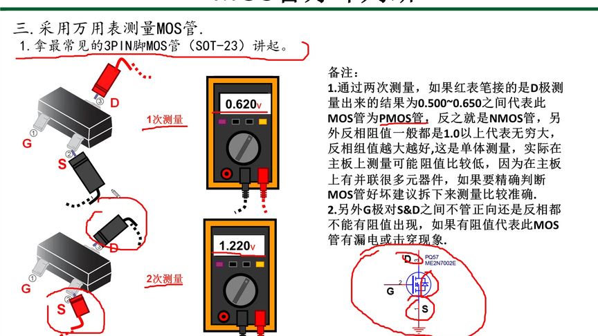 笔记本主板上那么多MOS管,你会用万用表判定N型还是P型MOS管吗?