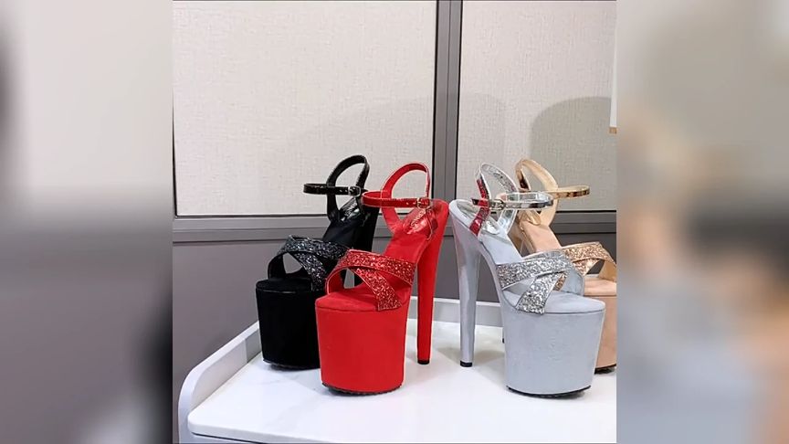 欧美恨天高夜店公主女鞋钢管舞模特走秀防水台超高跟大码高跟凉鞋