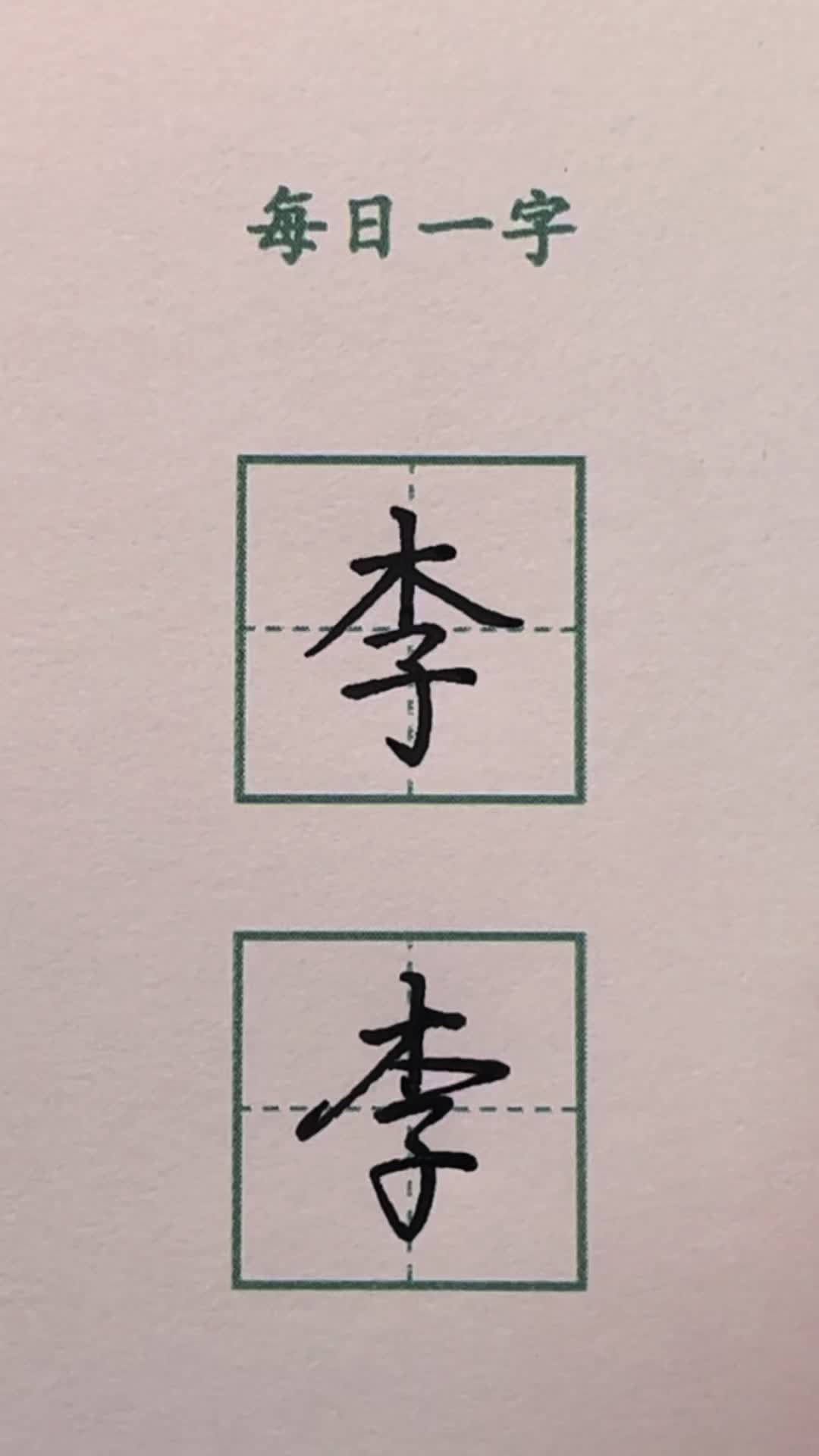【李】字你会写了吗? #书写 #硬笔书法 #规范字书写 #练字写字 #中性...