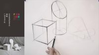 时进智慧学院 几何体结构素描_三个组合_正方体、圆柱、圆锥——找...