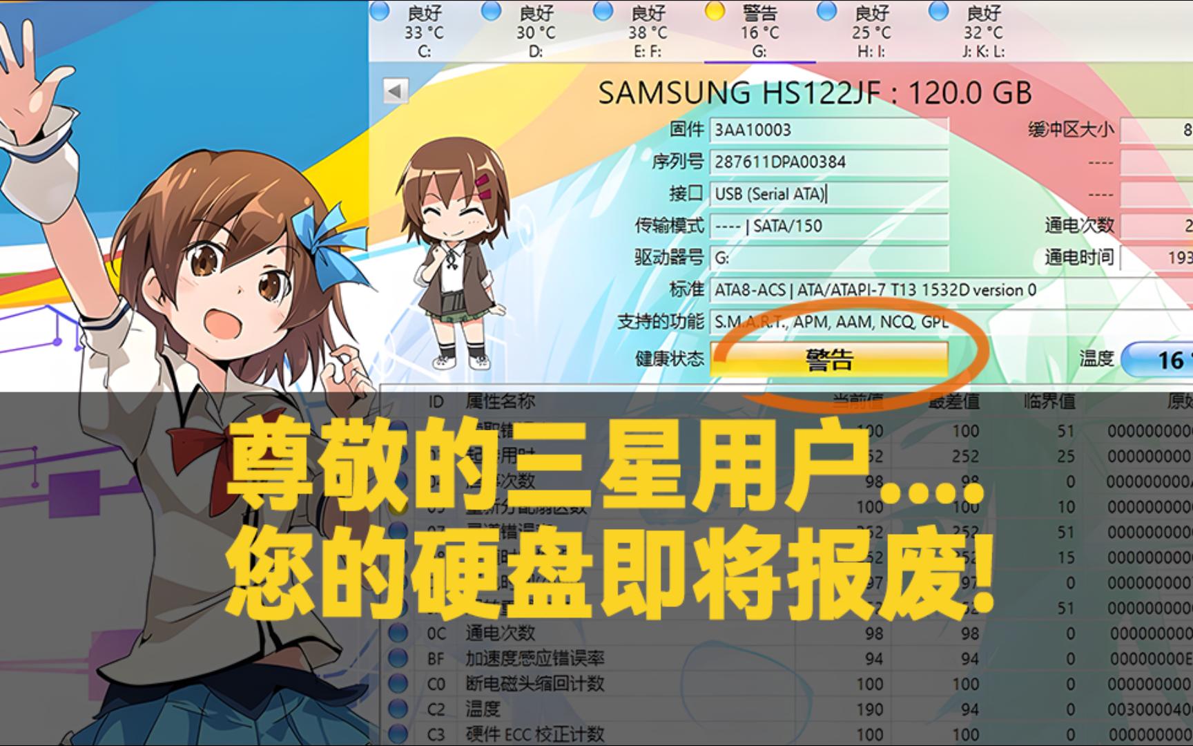 CrystalDiskInfo硬盘健度度检测查询工具美化版,快来看看你的硬盘还...