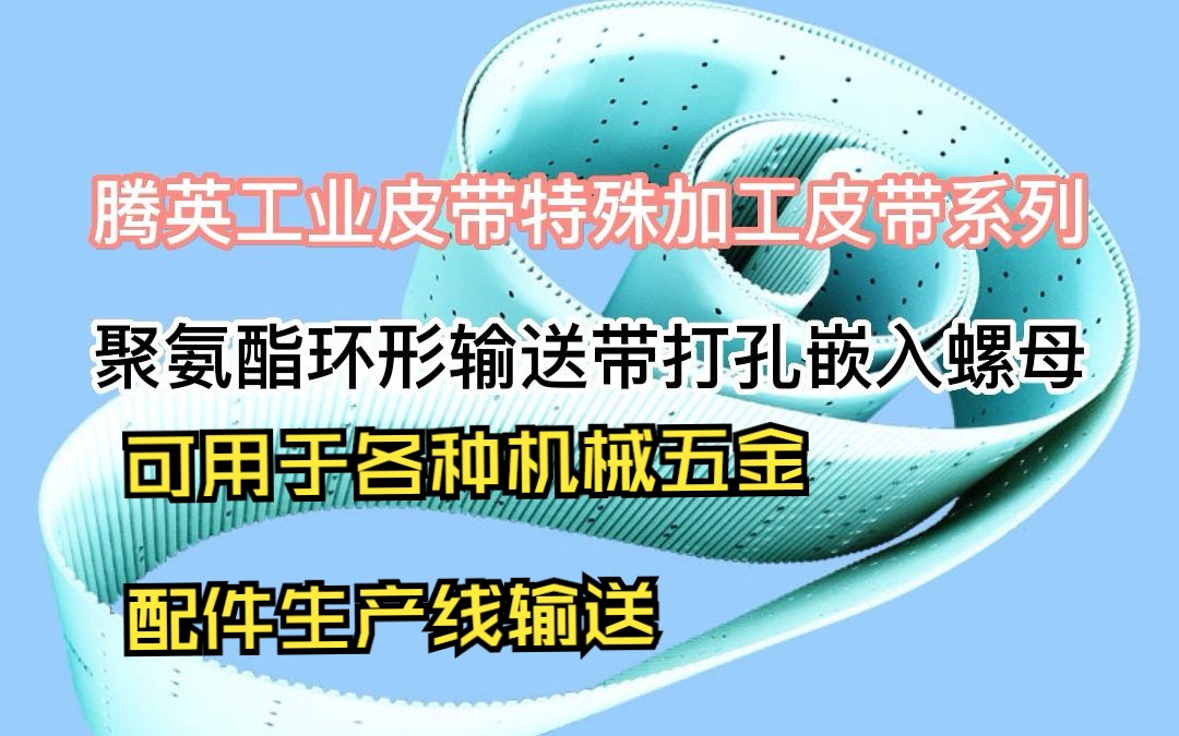 聚氨酯输送带PU同步带特殊加工打孔嵌入螺母(腾英工业皮带出品)