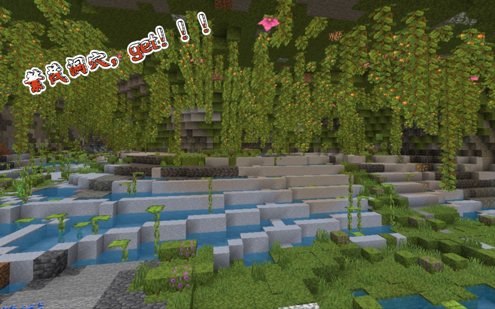 [MCBE]我的世界基岩版1.17测试版 终于找到了繁茂洞穴