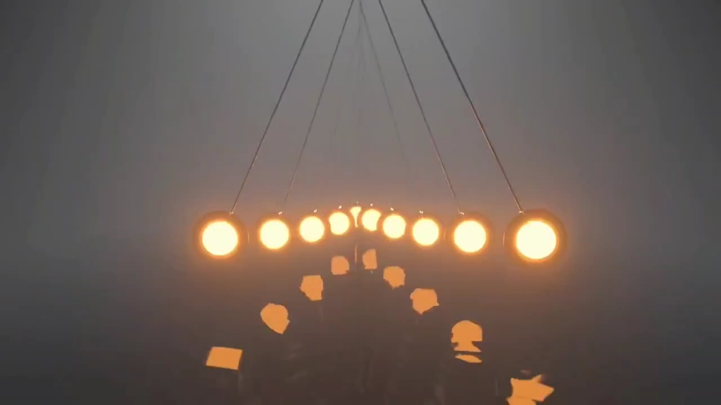 神奇的单摆波实验,一定要看到最后,实验由15个单摆球组成,摆动周期约...