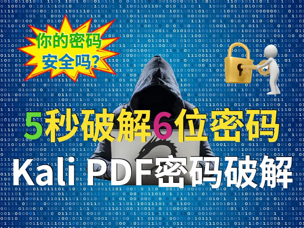 你的密码安全吗?破解6位数字密码只需5秒,Kali系统PDF密码破解