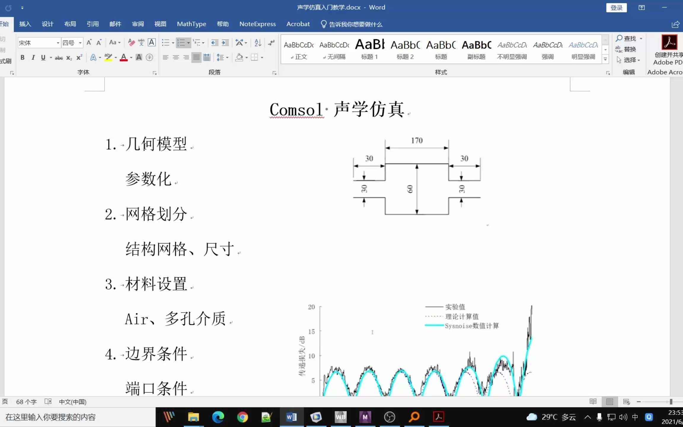 穿孔板消声器传递损失计算入门教程(COMSOL)