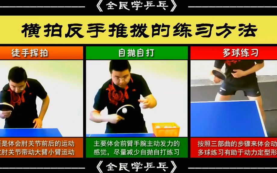 第33集:乒乓球横拍反手到底应该怎么练?指路明灯-横拍反手推拨训练...