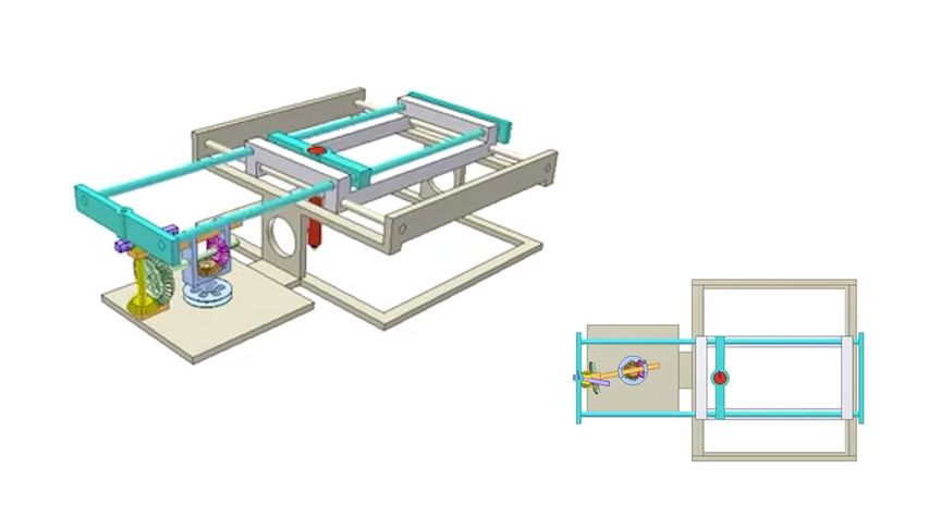 一种可以做各种椭圆形运动的机构动画展示