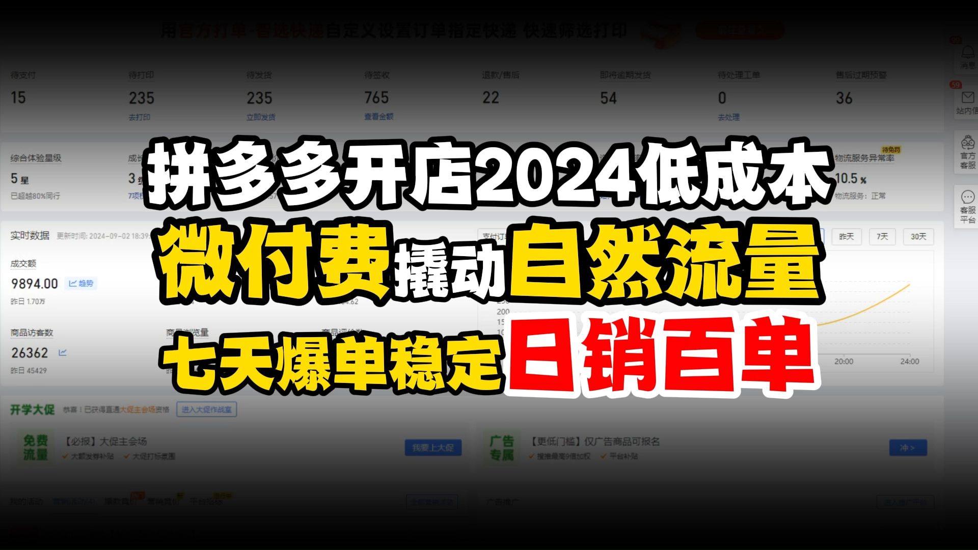 拼多多开店2024年低成本微付费撬动自然流量七天爆单稳定日销百单 ...
