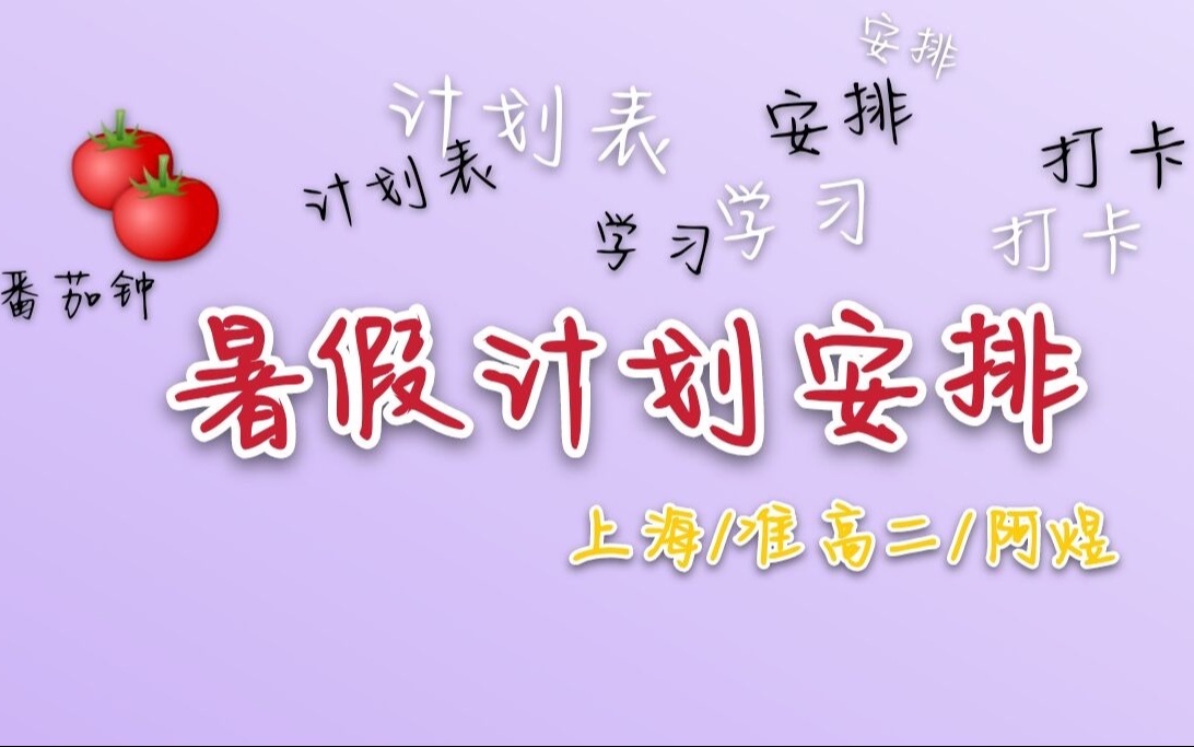 【煜】假期学习计划表|如何合理制定计划|初三毕业计划|番茄钟|和我...