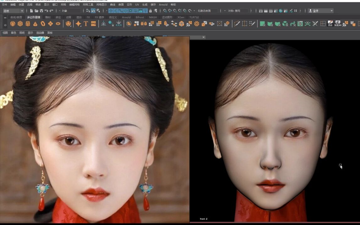 【MAYA建模】影视级人物-红妆新娘建模,次世代高模制作