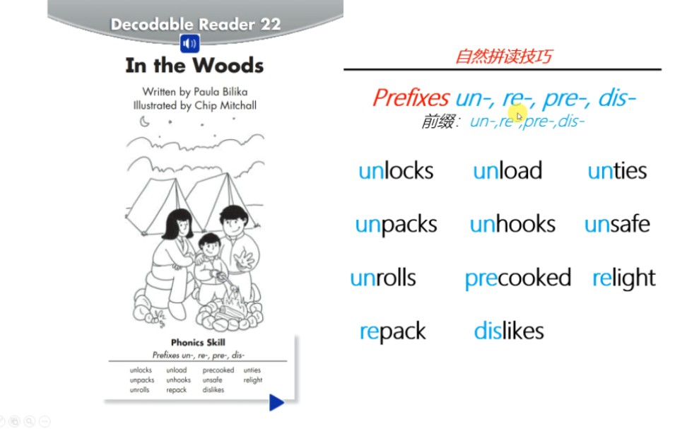 【自学】自然拼读:前缀un, re, pre, dis(二年级)