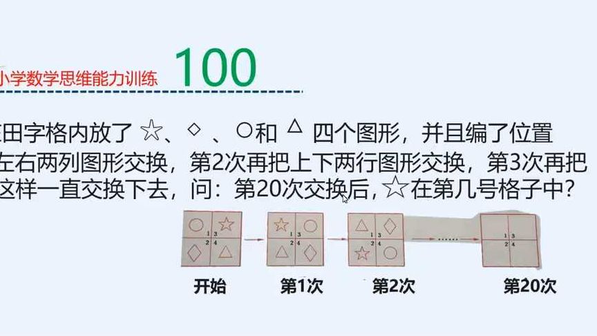 三年级数学思维训练 位置变换再多也不怕 找出规律以不变应万变