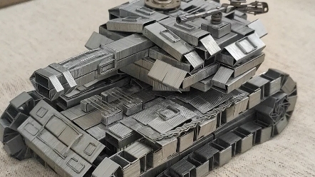 ...炮台可动,重机枪可动,有天线,履带和炮台设计了限位孔,不会乱滑,不会掉