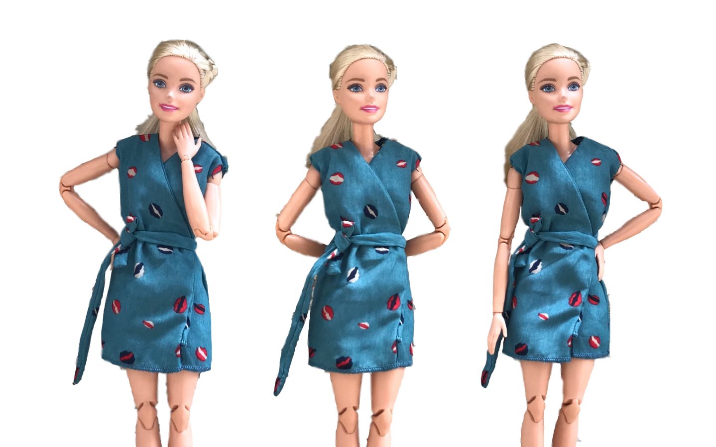 【迷你娃衣DIY】芭比娃娃的衣服不用买,这件连衣裙自己就能做!