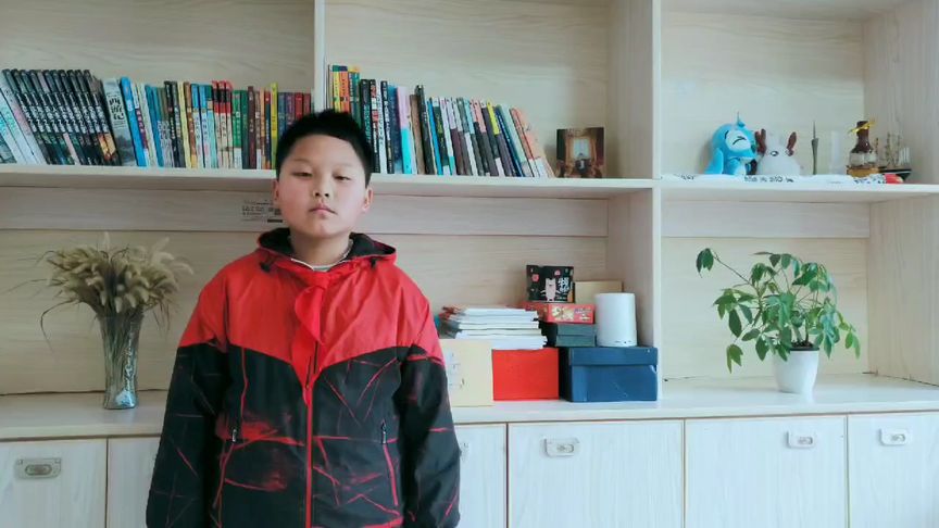 儿子让我给他录视频,他说:他要做一名抗击疫情的小小宣传员